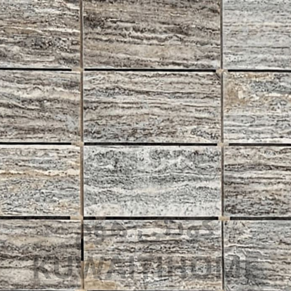 Silver Travertine Vein Cut 105 ‏قص عرق الترافرتين الفضي‏ – Art House Kuwait
